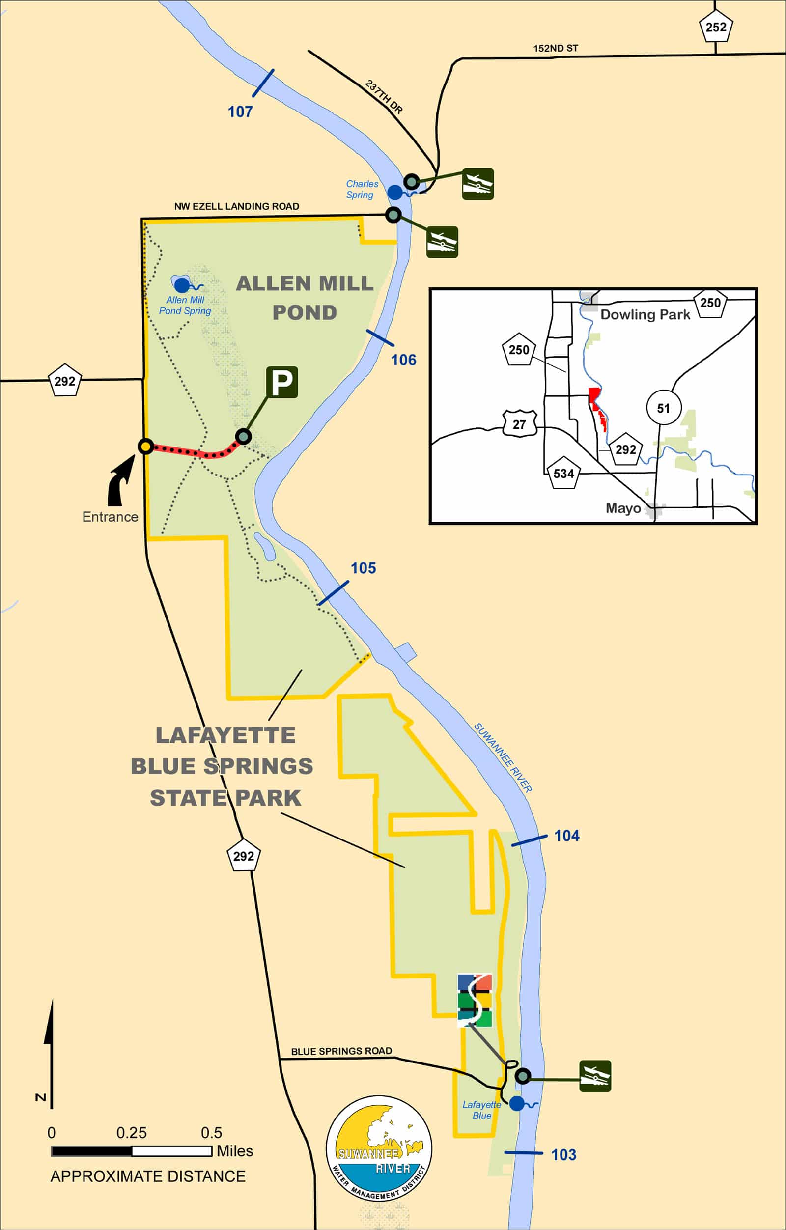 Lafayette Blue Springs State Park: Magical springs on Suwannee River