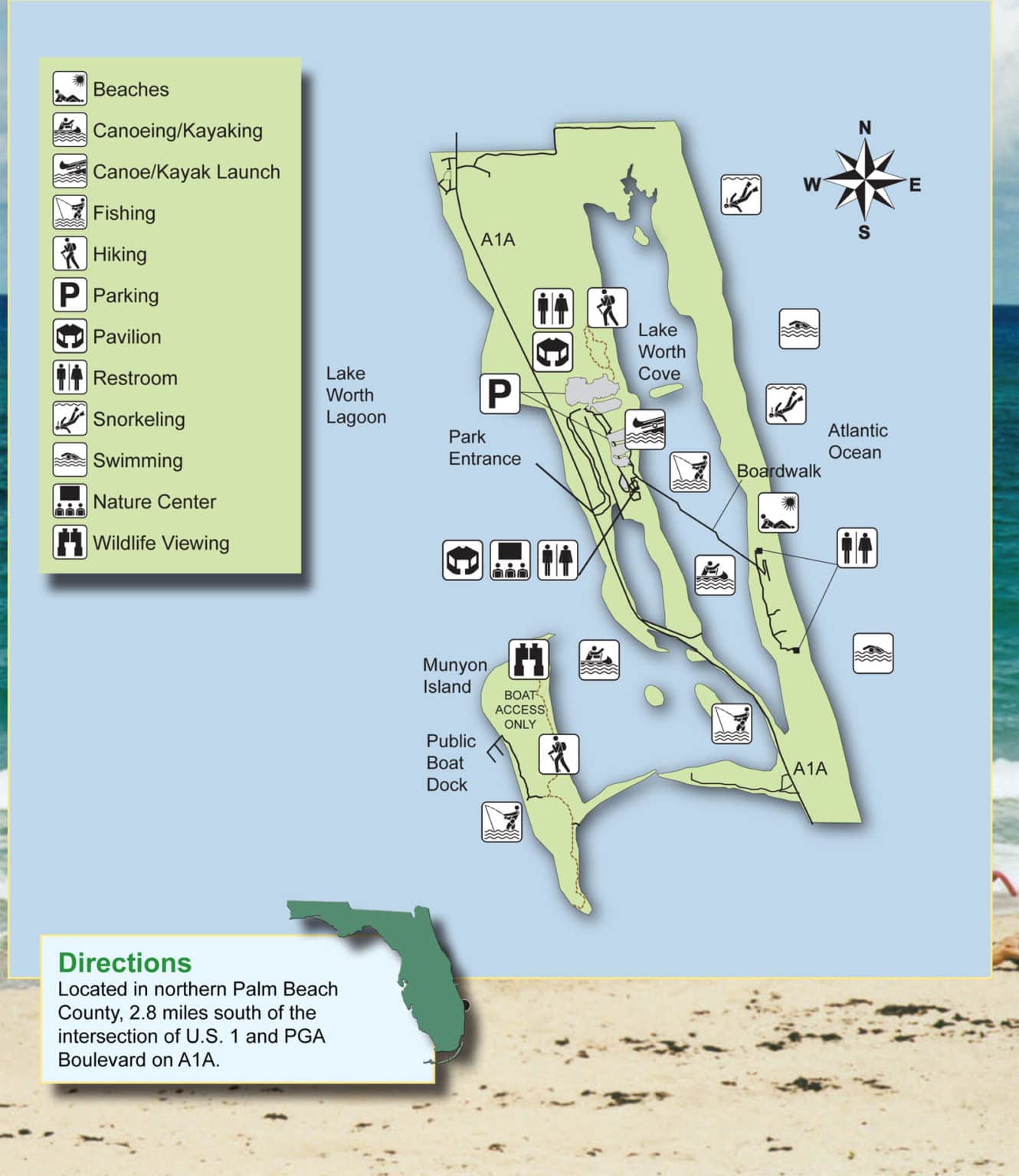 Munyon Island: Fine kayak trail at John D. MacArthur State Beach Park